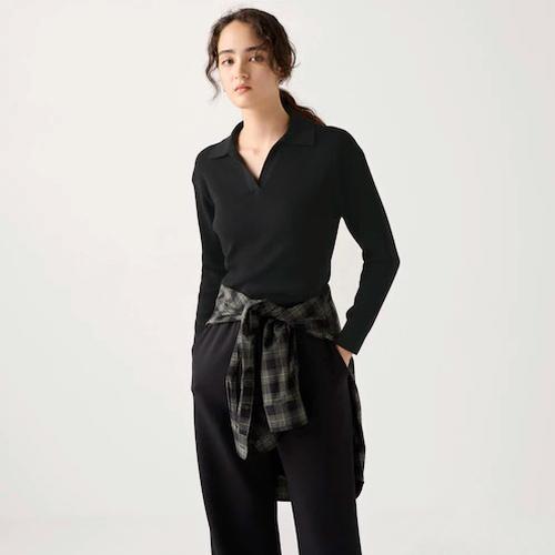 Jual UNIQLO Women Knit Ribbed Sweater Wanita Polo Rib Rajut Washable ...