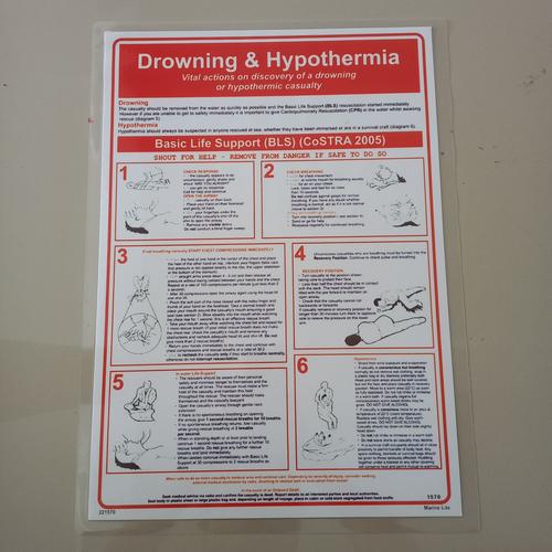 Jual 331570 Self adhesive poster - Drowning & hypothermia poster ...