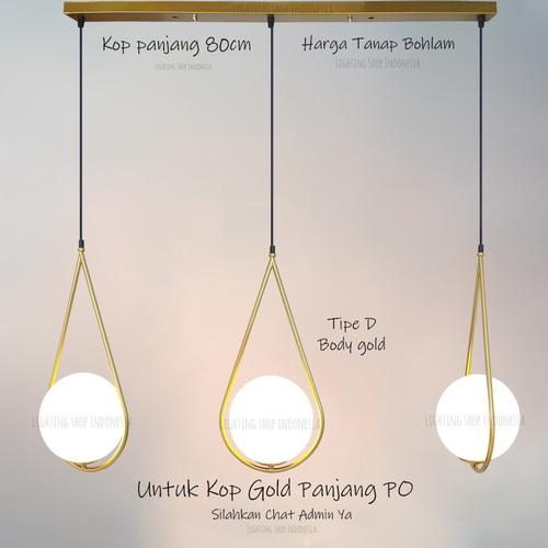 Jual Lampu gantung 3in1 kaca modern meja island kop panjang 1set 3 lampu - Tipe C hitam, Kop ...