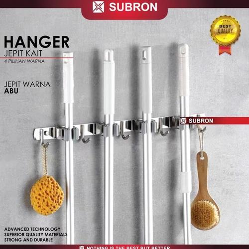 Jual SUBRON Hanger Jepit 5 Kait Stainless Gantungan Pel Sapu Sikat ...