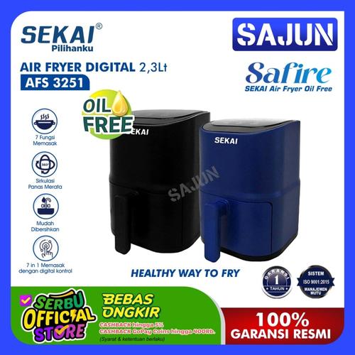 Promo SEKAI Air Fryer Digital 650 Low Watt AFS 3251 / AFS3251 2.3 Liter - Hitam - Jakarta Utara ...
