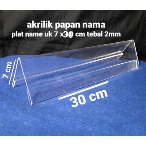 Jual akrilik papan nama name tag paletname ukuran 7x30cm tebal 2mm ...