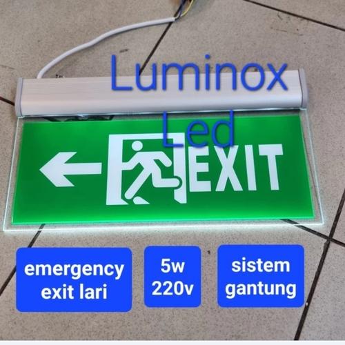 Jual emergency exit lamp led 5 watt 5w 5watt / exit orang lari keluar ...