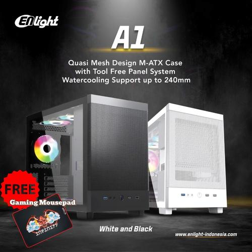 Jual CASING ENLIGHT A1 - mATX, ITX Gaming Case - Hitam - Putih ...