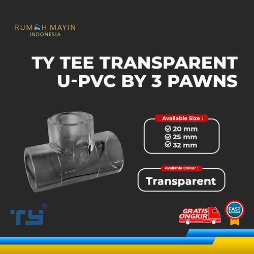 Jual TY Tee Transparent / T Pipa Pipe U – PVC by 3 Pawns - 20mm - Jakarta Barat - Rumah Mayin ...
