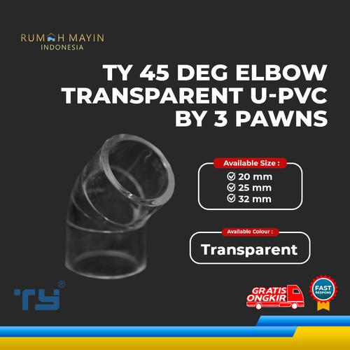 Promo TY 45 Deg Elbow Knee Transparent / Keni / L Pipa Pipe U–PVC by 3 ...