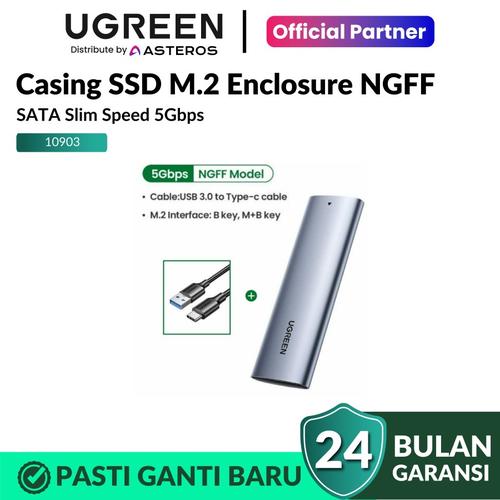 Jual UGREEN Casing SSD M.2 Enclosure NGFF / SATA Slim Speed 5Gbps 10903 ...