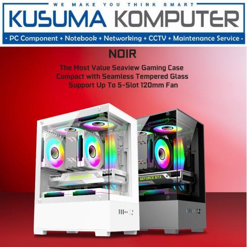Jual Infinity Noir Black White Free 3 Fan RGB Micro ATX Casing Gaming ...