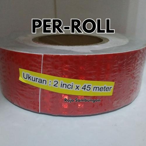 Jual PERROLL Sticker Reflective Lebar 2 Inch x 45 Meter Merah Lakban ...