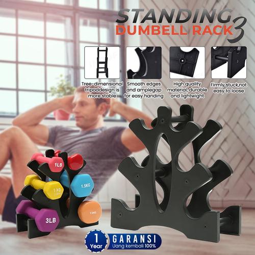 Jual Standing Dumbell Rack 3 Susun / Holder Dumbell 3 Tingkat Rak ...