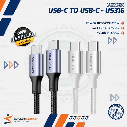 Jual UGREEN Cable USB-C to Type C 5A 100W Kabel Data Nylon Braided ...