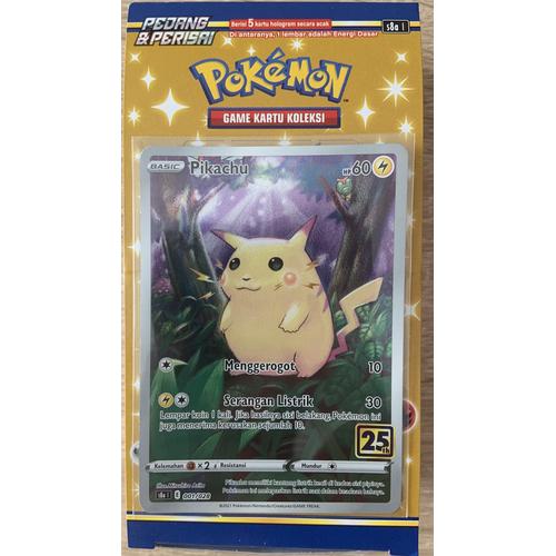 Jual Pikachu 001/028 - 25th Anniversary (S8a) - Kartu Pokemon TCG ...