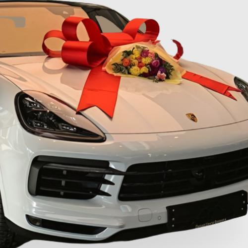 Jual Pita Hadiah Mobil Baru Triple Bow 3 Susun Bahan Kain Satin Print ...