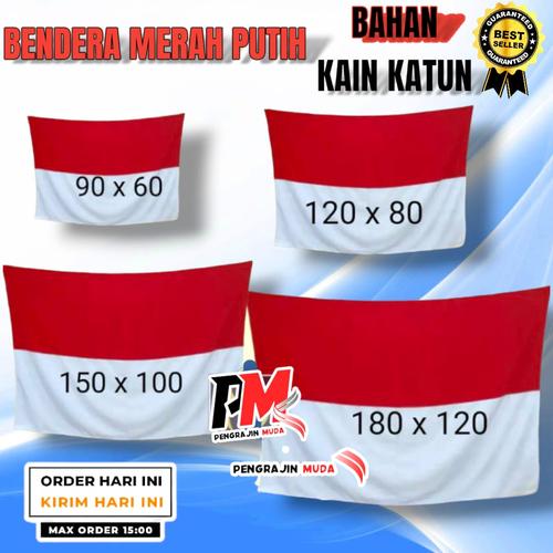 Jual Bendera Merah Putih Bahan kain katun Tebal Bendera merah putih ...