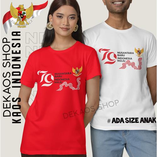 Jual Baju Kaos Indonesia 17 agustus 2024 79 tahun kemerdekaan dirgahayu Garuda merah putih katun ...