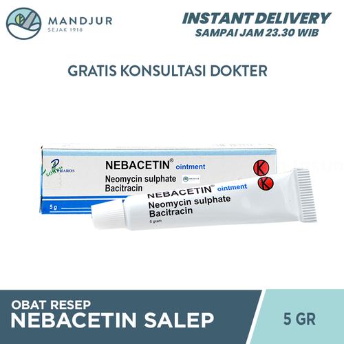 Jual Nebacetin Salep 5 g / Bacitracin / Neomycin / Salep Kulit Infeksi ...