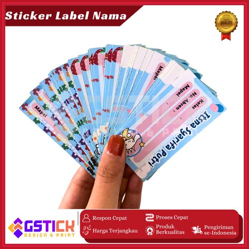 Jual Sticker Label Nama/Sticker Nama Buku/Sticker Nama Sanrio/Custom ...