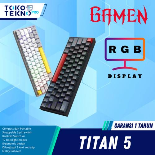 Promo Gamen Titan V / 5 Wired Gaming Keyboard 60% Mechanical Garansi ...