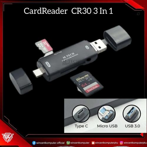 Jual MTECH CR30 Card Reader 3in1 Type-C to Multiport Connection - Kota ...