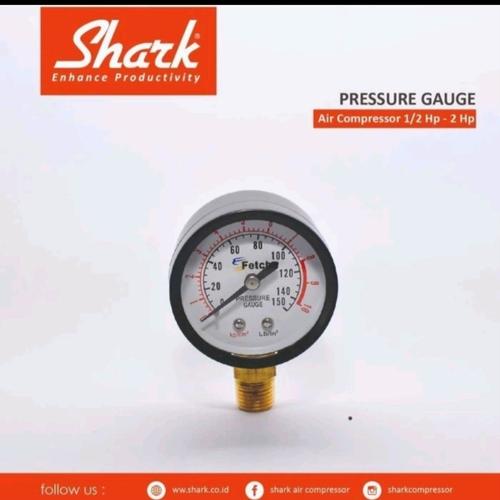 Jual Meteran Tekanan Angin Pressure Gauge Compressor Shark 1/2 HP 1 HP 2 HP Original - Kota ...