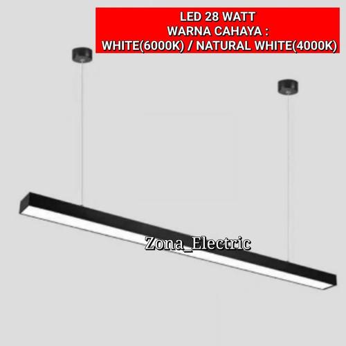 Jual NEW LAMPU GANTUNG BALOK LED 28 WATT BODI HITAM / LAMPU PLAFON ...