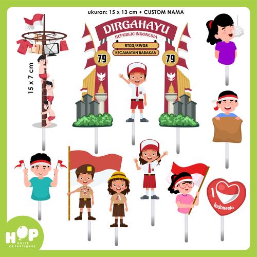 Jual Tumpeng Topper Gapura 17 AGUSTUS Custom Nama / HUT RI 79 Hiasan ...