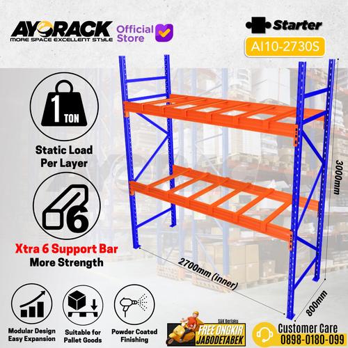 Promo RAK PALET BESI AYORACK AI10-2730S W10 1 TON - RACK GUDANG HEAVY ...