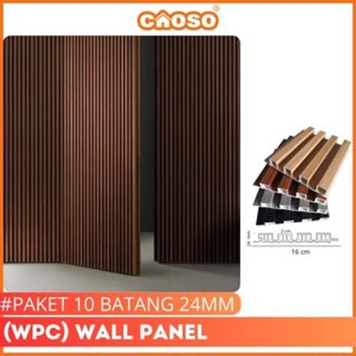 Promo (Paket 10 Batang) WPC wall Panel 24mm | T 290CM X L 16CM | Dekorasi Dinding Premium Kayu ...
