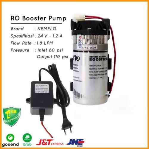 Jual Pompa Ro Booster Pump Kemflo 24V+Adaptor Hight Quality - Jakarta ...