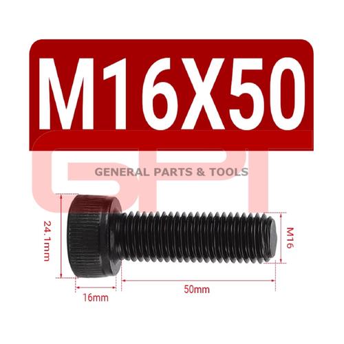Jual BAUT L BAJA HITAM 12.9 M16X50 / SOCKET CUP SCREW L M16 X 50 ...