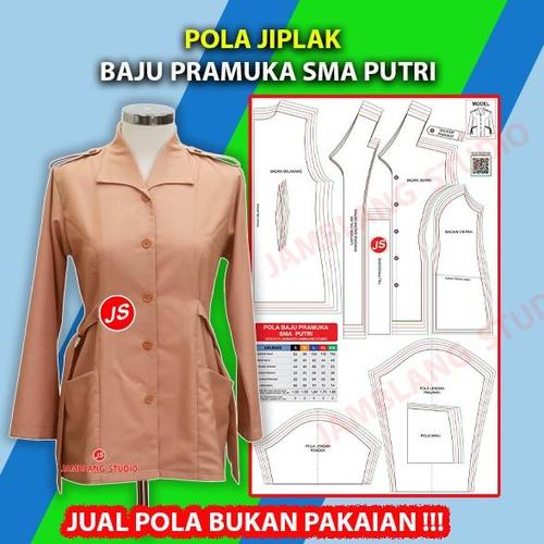 Jual POLA JIPLAK BAJU PRAMUKA SMA PUTRI [ POLA BAJU JAMBLANG STUDIO ...