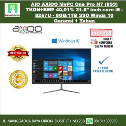 Jual All in one AXiOO MyPC One Pro H7 (8S9) TKDN+BMP 40,01% 21.5” inch core i5 -8257U - 8GB/1TB ...