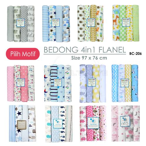 Jual IB Bedong Bayi Isi 4 pcs Termurah Bahan FLANEL Selimut Kain Pernel ...