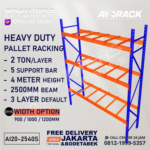 Promo RACK PALLET 2 TON AYORACK AI20-2540S W9 - RAK BESI PALET RACKING ...