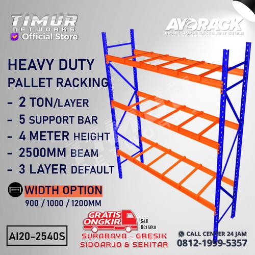 Promo RAK PALET BESI AYORACK AI20-2540S W10 2 TON - RAK PALLET TINGGI 4 ...