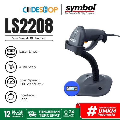 Promo Scanner Barcode Symbol LS2208 1D Linear Laser Port Serial RS-232 ...