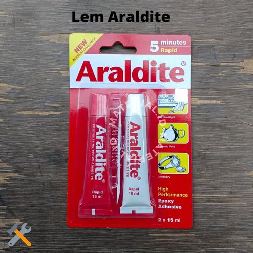 Jual Lem Araldite Merah/Lem Besi Epoxy Rapid 5 Minutes Hardener ...