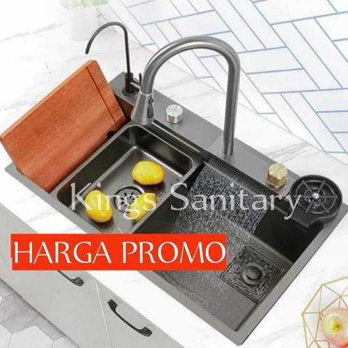 Jual Kitchen Sink Modern Luxury Hitam Stainless Steel SUS304 / Bak Cuci ...