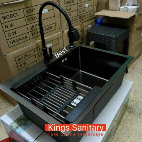Jual Paket kitchen sink valpra 5040 black /Bak cuci piring 5040 hitam ...