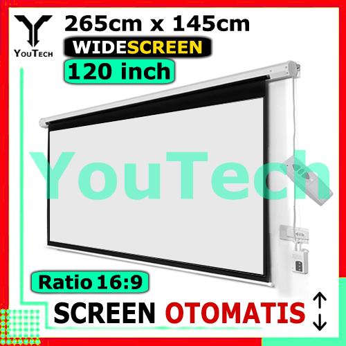 Jual Layar Proyektor Motorized 120 inch Ratio 16:9 Widescreen WXGA ...