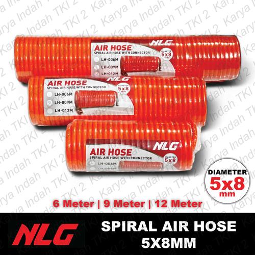 Jual Selang Recoil NLG Flexible Air Hose With Connector 6 M 9 M 12 M ...