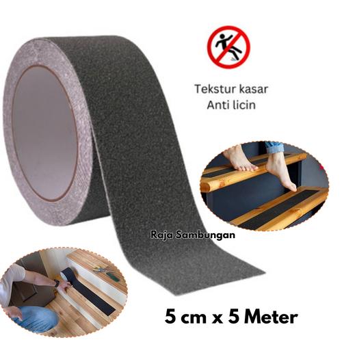 Jual Lakban Anti Slip 5 cm x 5 Meter Hitam Step nosing Safety Walk Ujung Pinggir Sudut Tangga ...