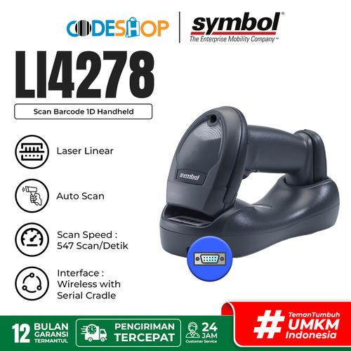 Promo Motorola Zebra Symbol LI4278 1D Handheld Barcode Scanner Serial ...
