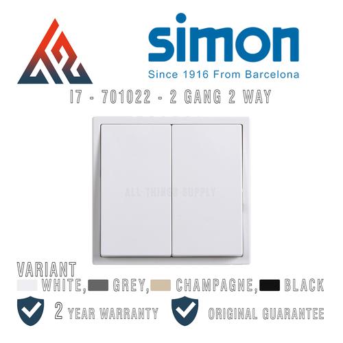 Jual Simon I7 Saklar Lampu Seri Hotel 2 Gang 2 Way Double - 701022 ...