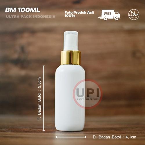Jual BOTOL PET BM 100ML PUTIH & SPRAYER ALUMINIUM GOLD - Kota Tangerang - ULTRA PACK INDONESIA ...
