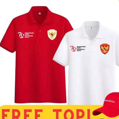 Jual Kaos polo timnas Indonesia edisi HUT RI ke 79 logo Garuda terbaru ...