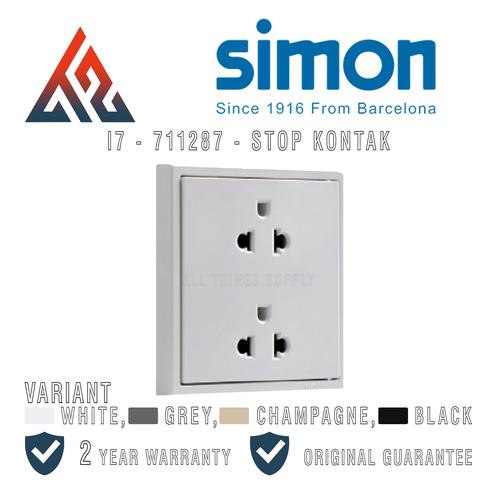 Jual Simon I7 Stop Kontak Twin EU - US Earth Socket 16A - 711287 ...