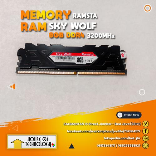 Jual Memori RAM ramsta SKY WOLF 3200Mhz ddr4 Longdimm Single Black 8GB ...