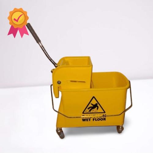 Jual Alat Pel Mop Single Bucket Cleaning Mop Wringer Press Trolley 20 L ...