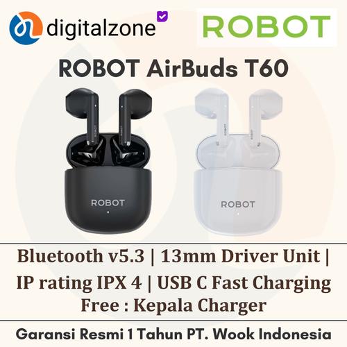 Jual TWS ROBOT Airbuds T60 - Robot T60 - Robot TWS T60 - Garansi Resmi ...
